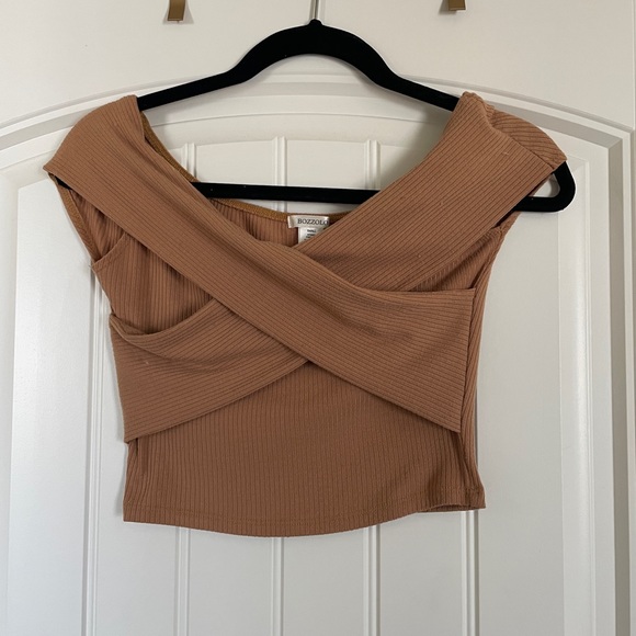 Tops | Body Cross Cropped Top Off The Shoulder | Poshmark